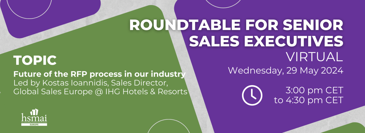 Virtual: Roundtable for Senior Sales Executives | HSMAI Region Europe